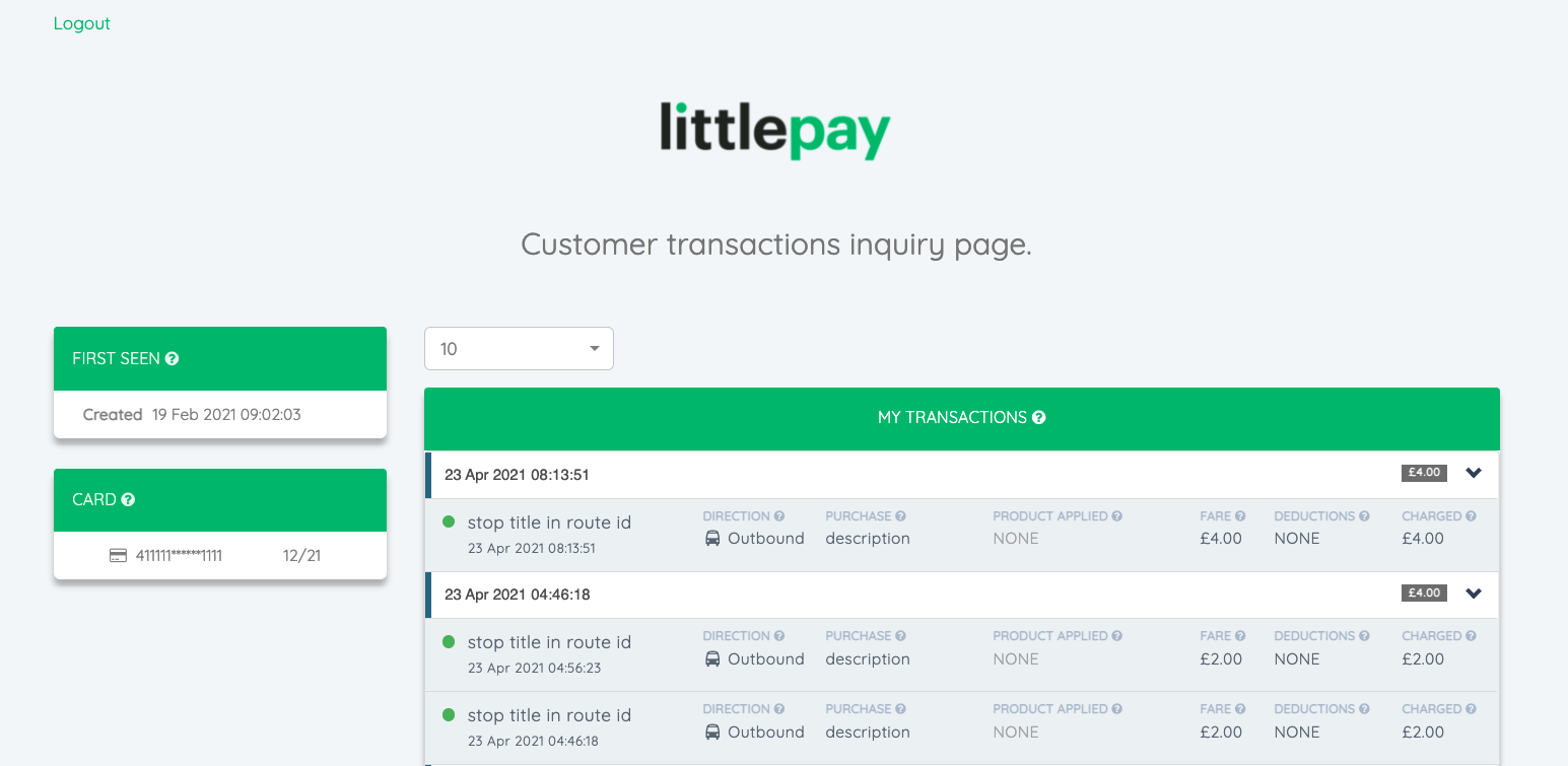 Littlepay Customer Portal User Guide 1.0 – Littlepay